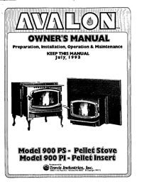 Avalon 900 1993 User Manual - Pellet_AV900ps – WoodHeatStoves.com