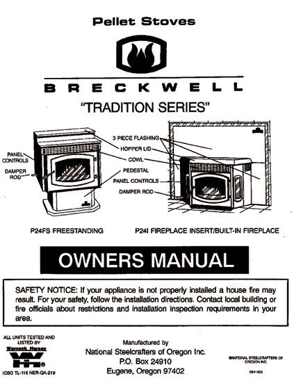 Breckwell P24 1994 User Manual - Pellet_bp24p1994 – WoodHeatStoves.com