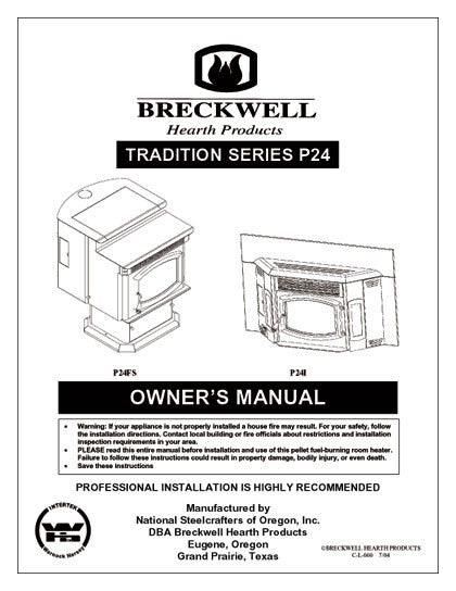 Breckwell P24 2003 User Manual - Pellet_bp242003 – WoodHeatStoves.com