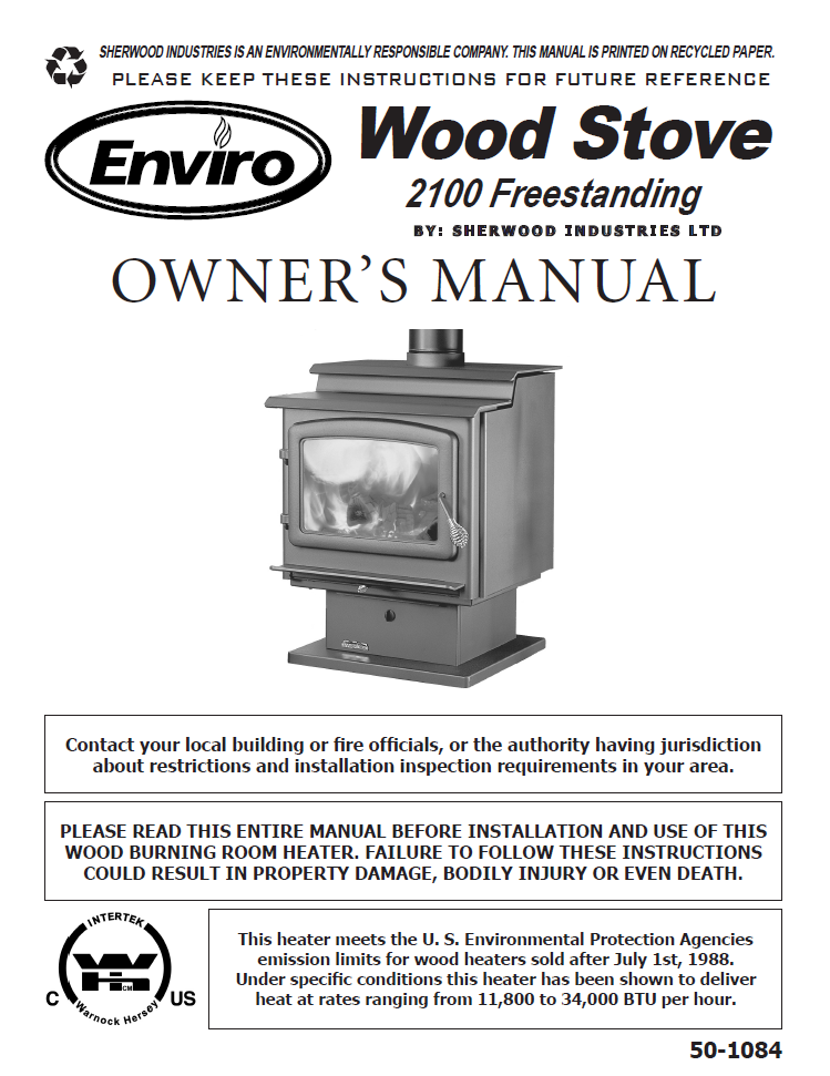 Enviro 2100 FS User Manual - Wood_E2100FS – WoodHeatStoves.com