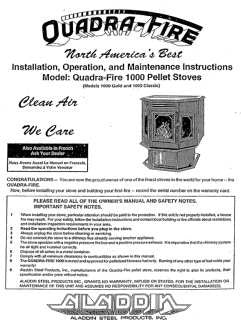 Quadrafire 1000 User Manual – WoodHeatStoves.com