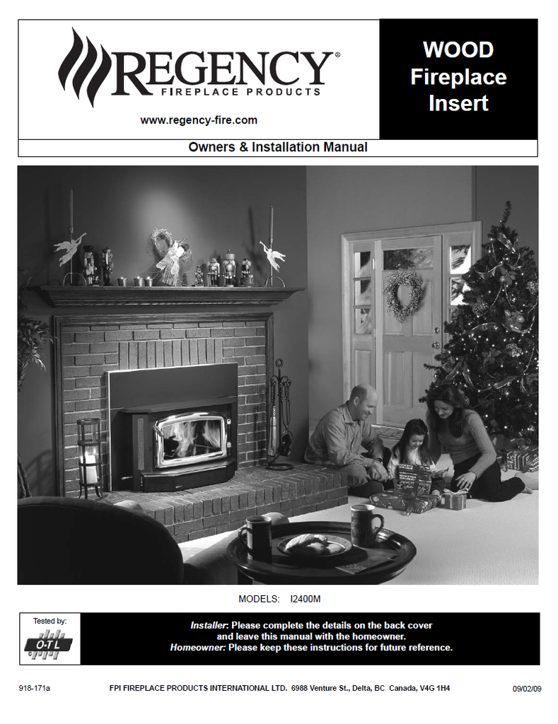 Regency I2400M User Manual - Wood_RGI2400M – WoodHeatStoves.com