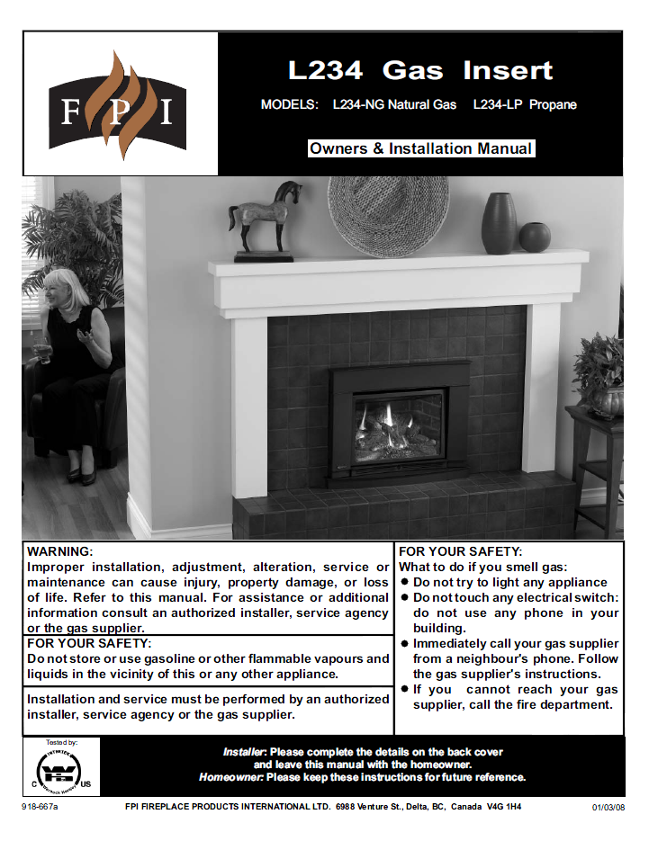 Regency L234 Insert User Manual - Gas_RGL234I – WoodHeatStoves.com